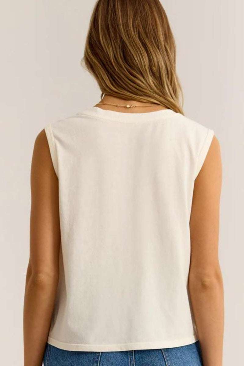 Z Supply: Good Times La Mer Tank in Sea Salt - J. Cole Shoes